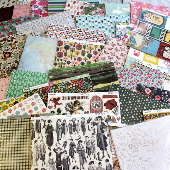 Office | Scrapbook Cardstock Paper 12 X 12 Huge Lot 8 Sheets | Poshmark